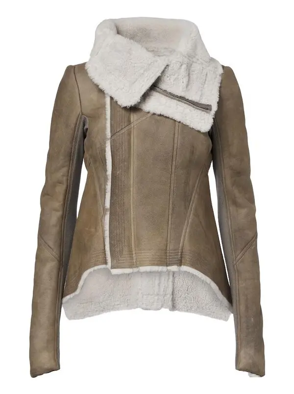 Rick Owens Shearling-lined Leather Jacket - Brown