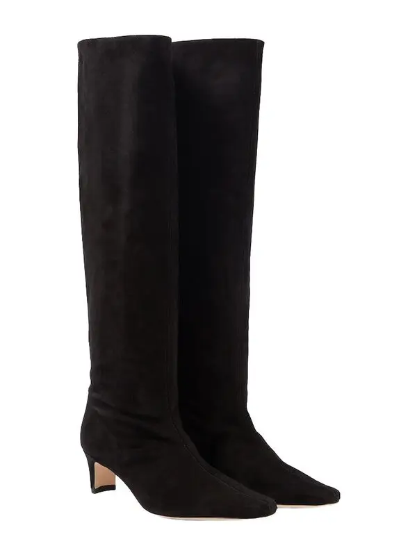Staud Wally Suede Knee-high Boots - Black