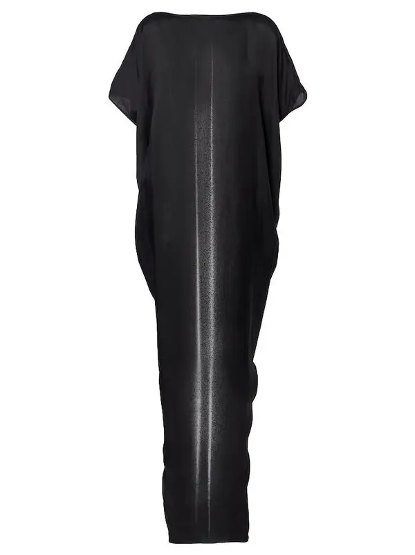 Rick Owens Dagger Printed Satin Maxi Dress - Black