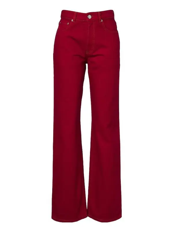 AMI Paris Wide-leg Jeans In Rouge Rubis - Red