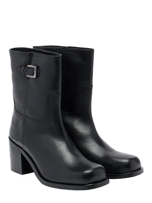 Staud Leather Ankle Boots - Black