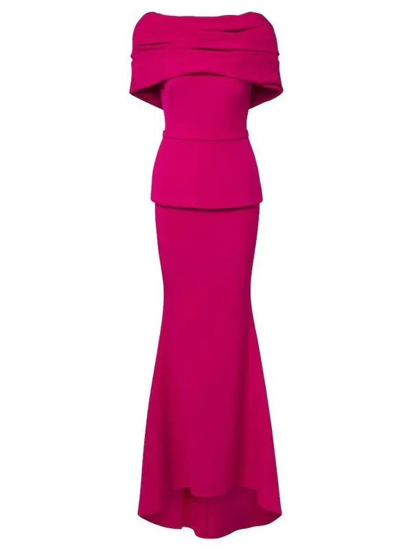 Safiyaa Off-the-shoulder Crêpe Gown - Pink