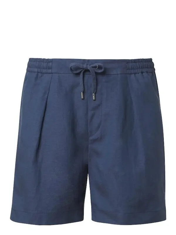 Ralph Lauren Purple Label Silk And Linen Shorts - Blue
