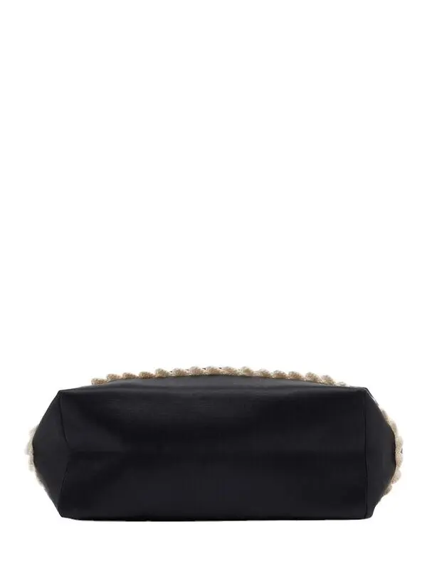 Magda Butrym Silk Wool Crochet Trimmed Clutch - Black