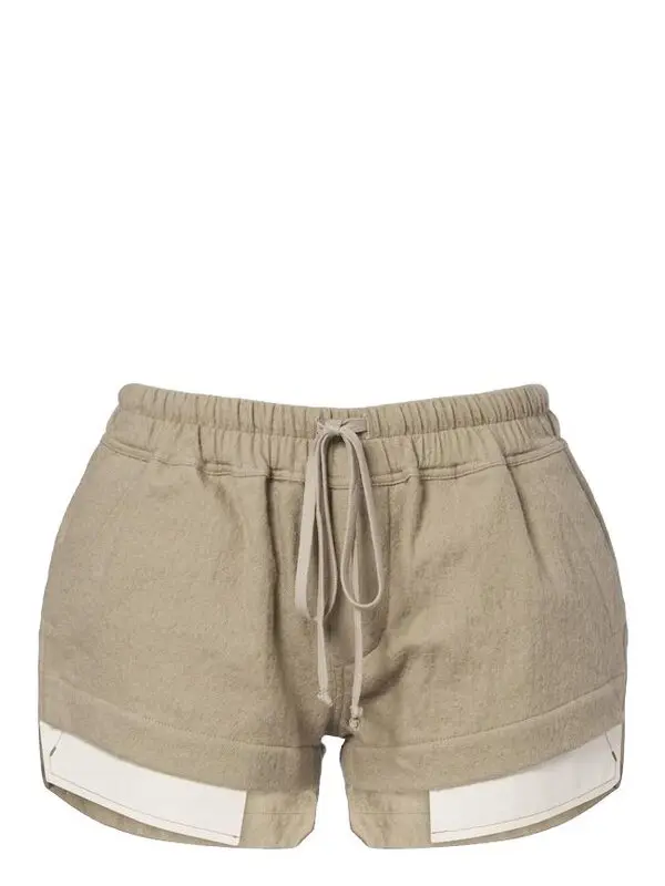 Rick Owens Fog Cotton And Wool Shorts - Beige