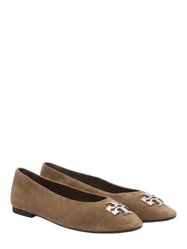 Tory Burch Charlie Suede Ballet Flats - Beige