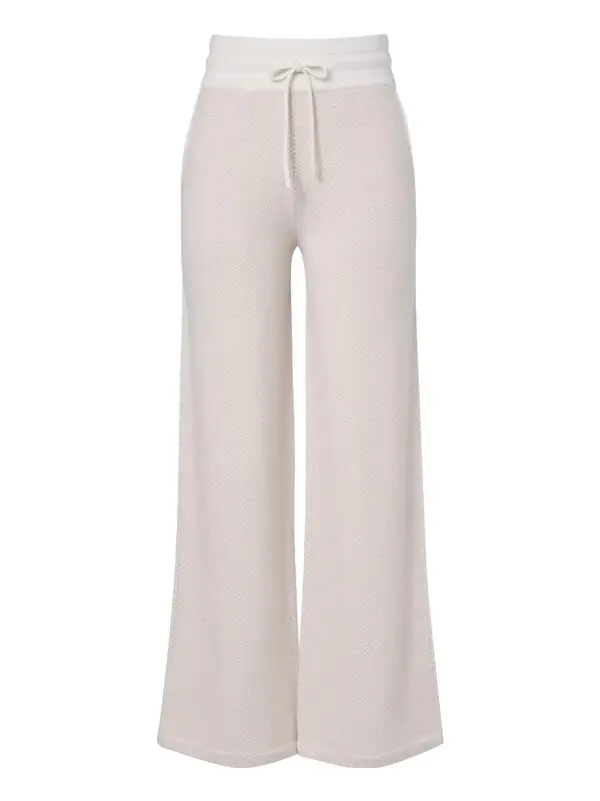 Eleventy Chevron Cashmere Flared Pants - White
