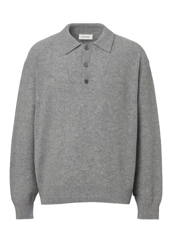 FRAME Wool Polo Sweater - Grey