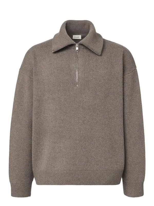FRAME Wool Polo Sweater - Grey