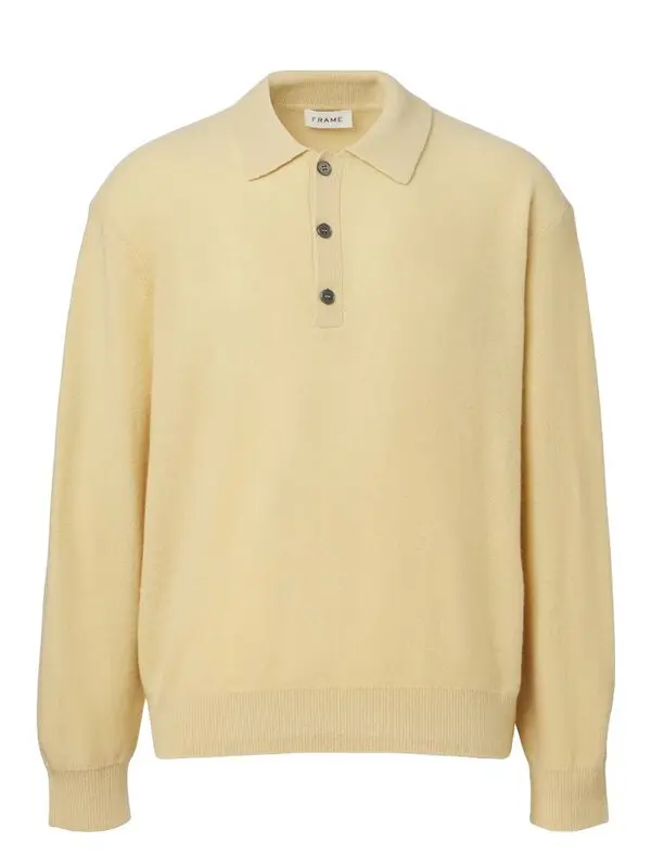 FRAME Wool Polo Sweater - Yellow