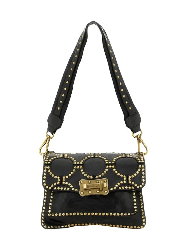 CAMPOMAGGI Agnese S Bag Studded Leather Shoulder Bag - Black