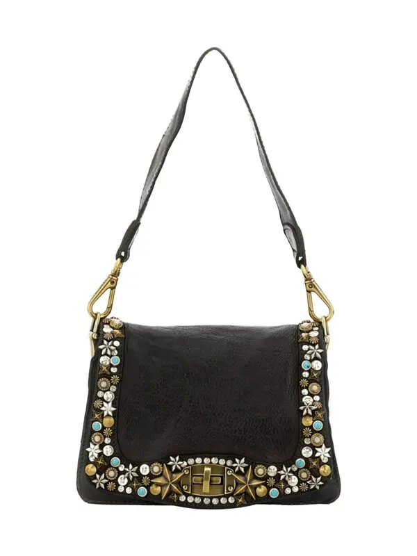 CAMPOMAGGI Embellished Leather Shoulder Bag - Brown