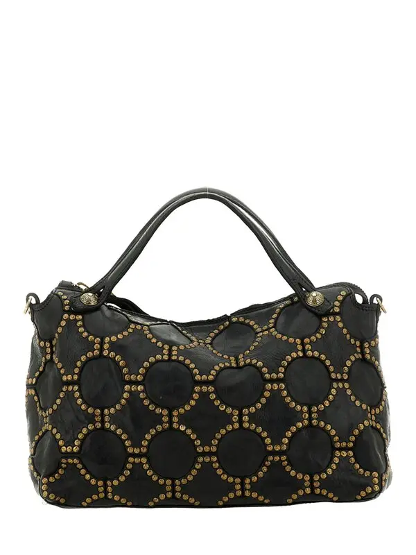 CAMPOMAGGI Studded Leather Handbag - Black