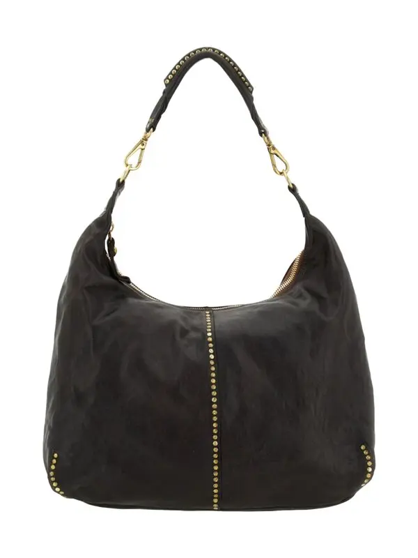 CAMPOMAGGI Wanda Bag With Gold Tone Studs - Brown