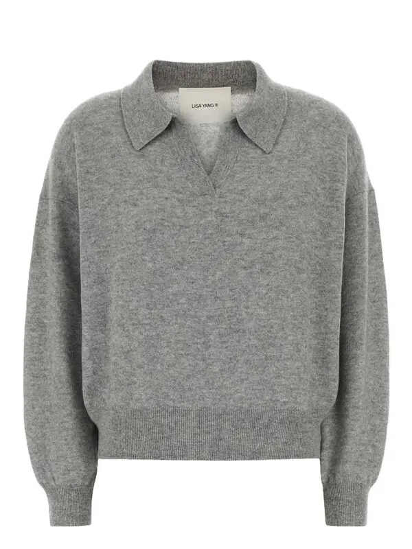 LISA YANG Cashmere V-neck Pullover - Gray
