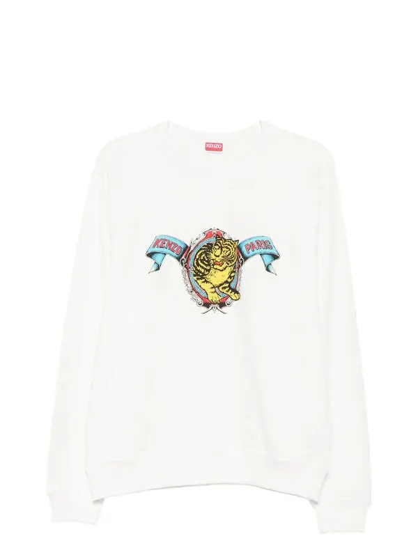 Kenzo Graphic Print Crewneck Sweatshirt - White