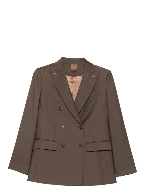 Max Mara Double-breasted Virgin Wool Blazer - Brown
