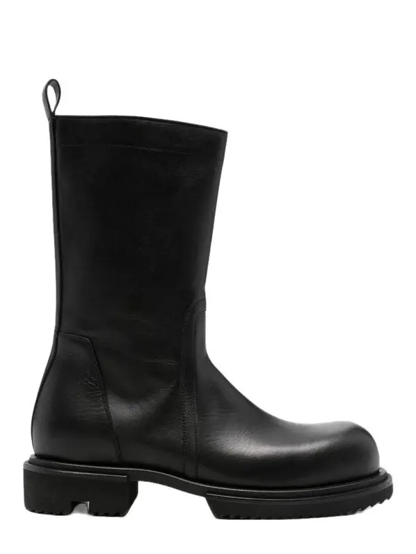 Rick Owens Leather Side Zip Boots - Black
