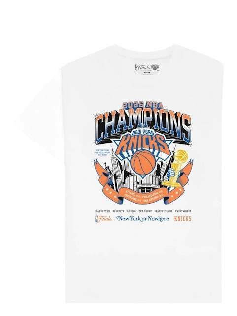 NEW YORK OR NOWHERE X New York Knicks 2026 Championship Tee Shirt White - Multicolor