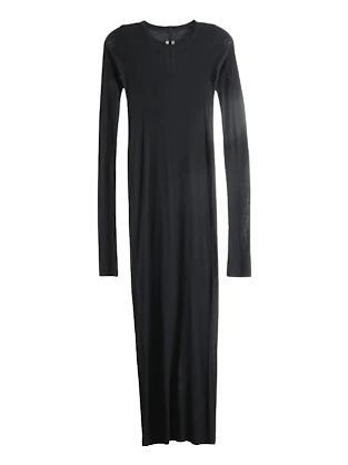 Rick Owens Rib Long Sleeve Dress - Black