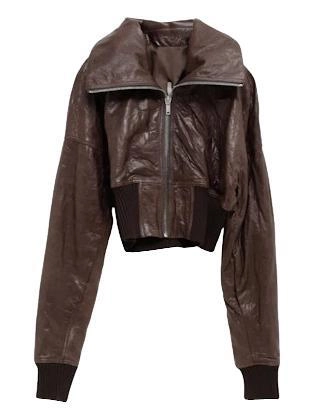Rick Owens Dracuflight Cropped Bomber Jacket - Grease