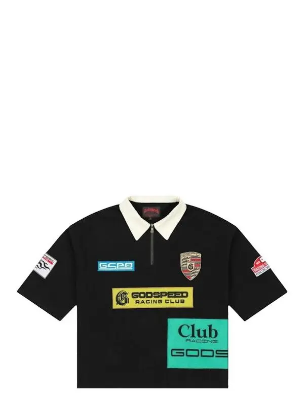 GODSPEED Grc Quarter Zip Short Sleeve Polo - Black