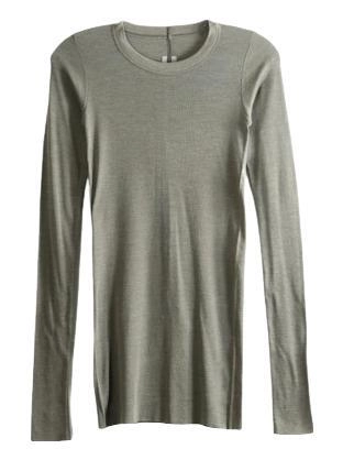 Rick Owens Ribbed Long Sleeve T-shirt - Dust