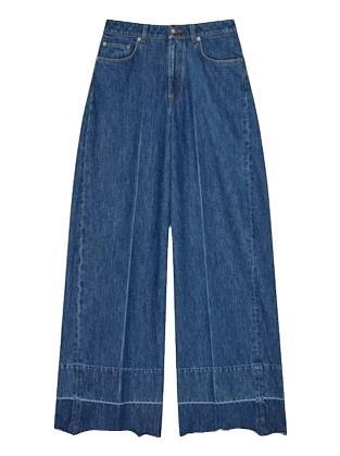 Givenchy Alt Fit Raw Edge Wide Leg Denim Trousers - Medium Blue