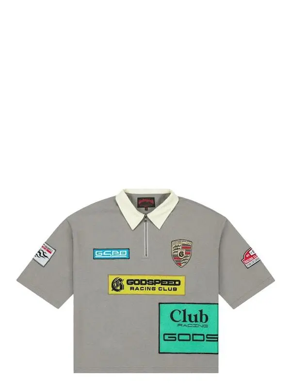 GODSPEED Grc Quarter Zip Short Sleeve Polo - Grey