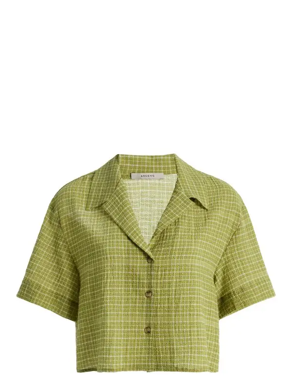 Asceno Lincoln Checked Cotton-blend Cropped Shirt - Green