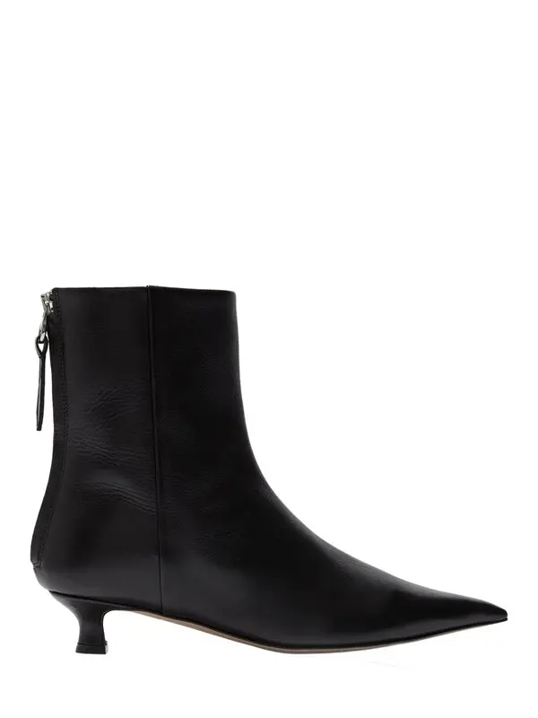 AeydĒ Zoe Pointed Toe Leather Ankle Boots - Black