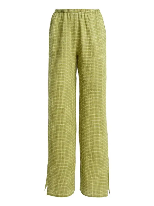 Asceno Straight-leg Checkered Trousers - Green