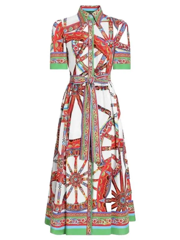 Dolce & Gabbana Carretto-print Poplin Dress - Multi