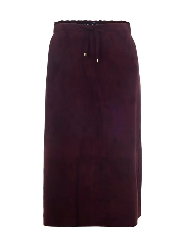 Max Mara Lambskin Leather Skirt - Rosso Scuro
