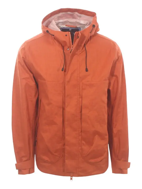 PEOPLE OF SHIBUYA Lightweight Hooded Zip-up Jacket - Orange