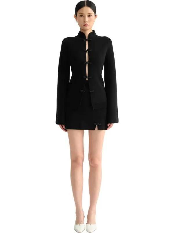 SAU LEE Otto Knit Skirt - Black