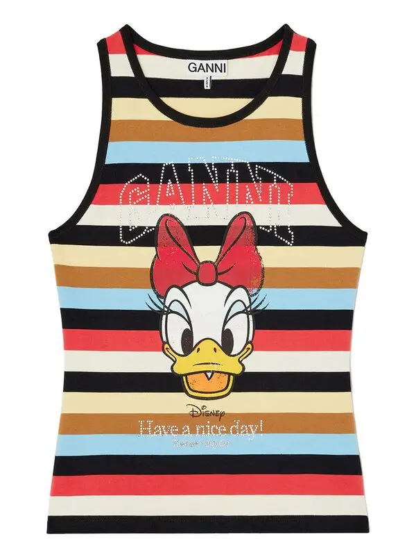 GANNI Sleeveless Tank Top With Daisy Duck Graphic - Mixed