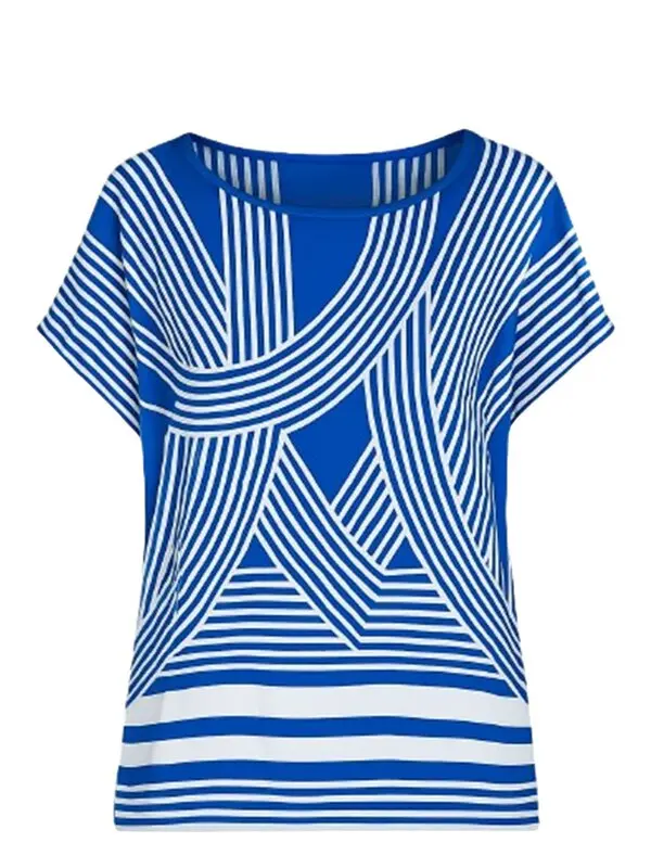 CONQUISTA Striped Jersey Top - Blue