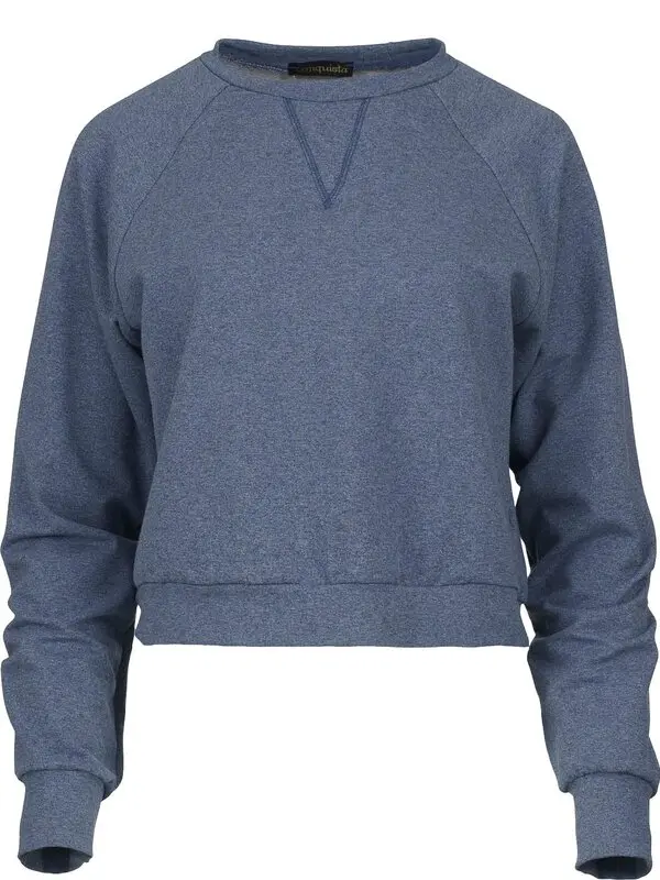 CONQUISTA Indigo Melange Cropped Sweatshirt - Blue