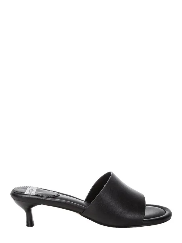 RAG & CO Vizzini Leather Kitten Heel Sandals - Black
