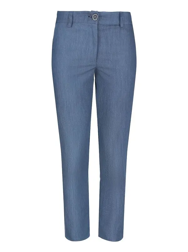 CONQUISTA Denim Style Cotton Pants - Blue