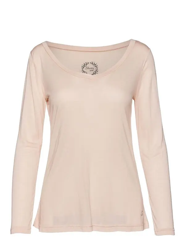 CONQUISTA Long Sleeve Micromodal-cashmere Top - Orange