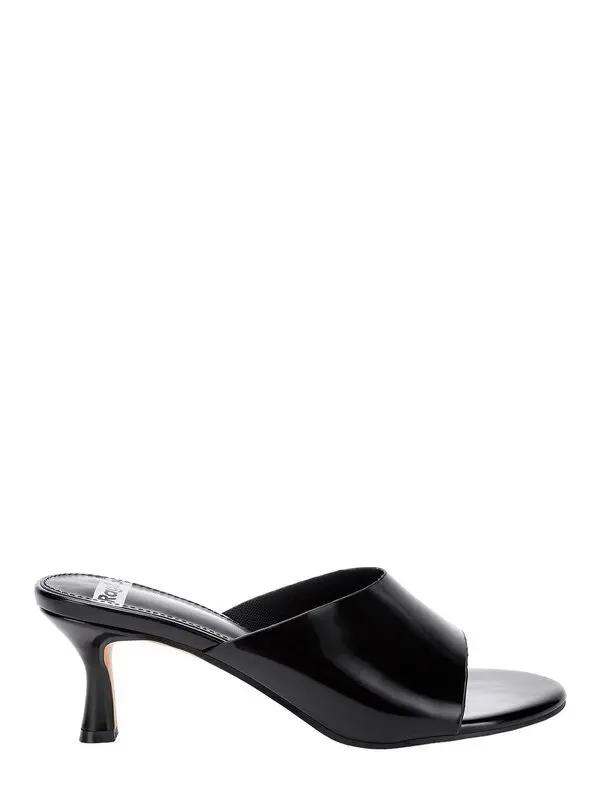 RAG & CO Patent Slip-on Kitten Heels - Black