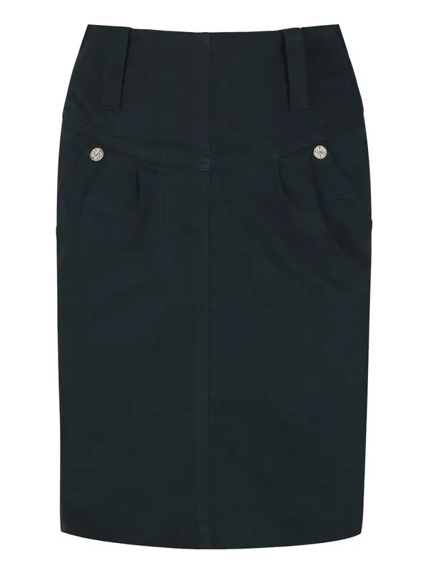 CONQUISTA Stretch Gabardine Mini Skirt With Pockets - Black