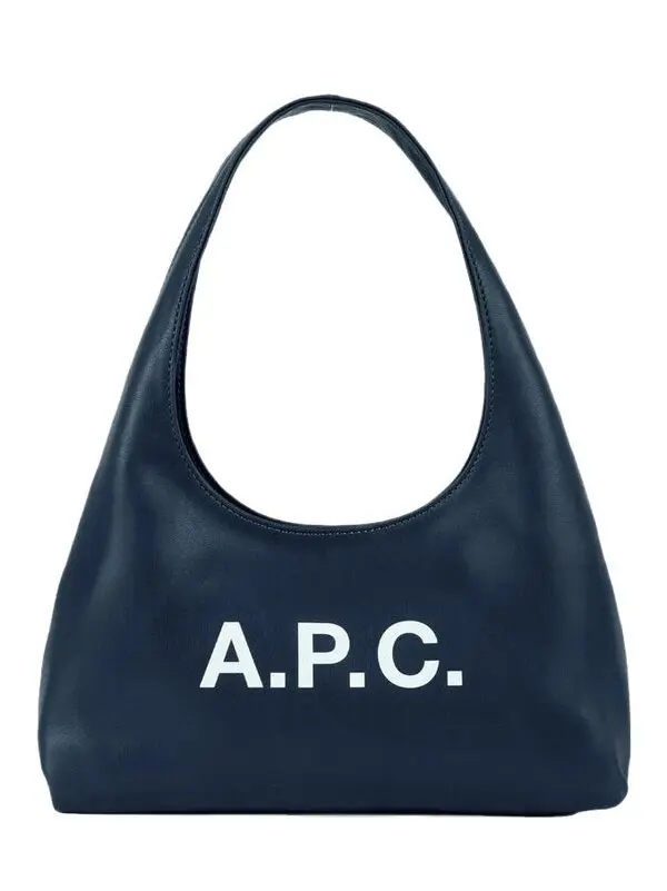 A.p.c. Navy Logo Print Tote Bag - Blue