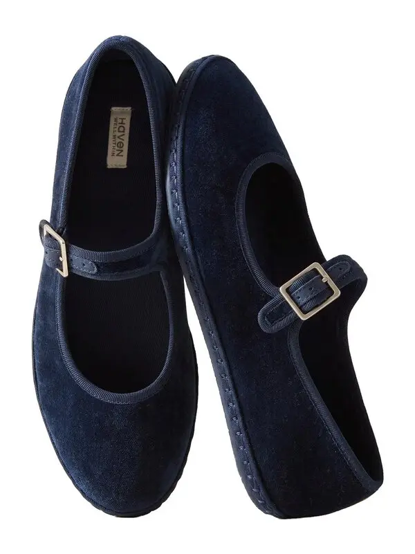 HAVEN WELL WITHIN Velvet Mary Jane Ballet Flats - Nightfall