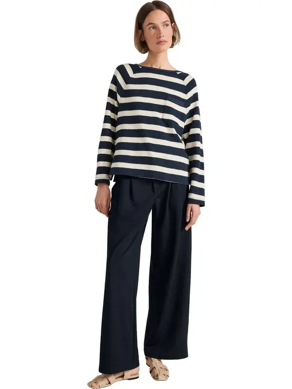 HAVEN WELL WITHIN Double Knit Pleated Wide Leg Trousers - Nightfall