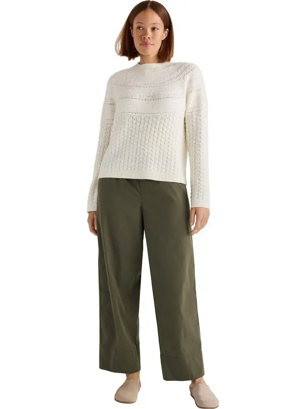 HAVEN WELL WITHIN Organic Cotton Twill Barrel Leg Pants - Forest