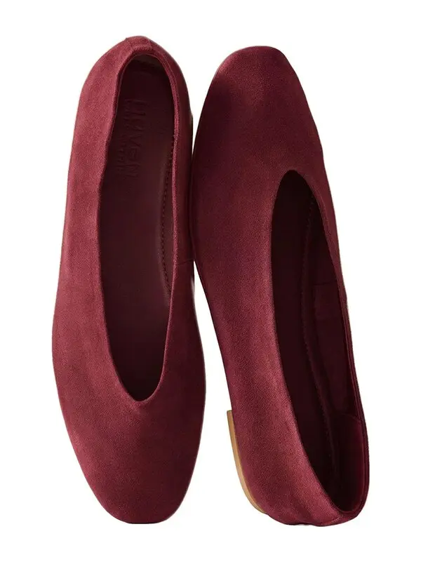 HAVEN WELL WITHIN Soft Suede Ballet Flats - Claret