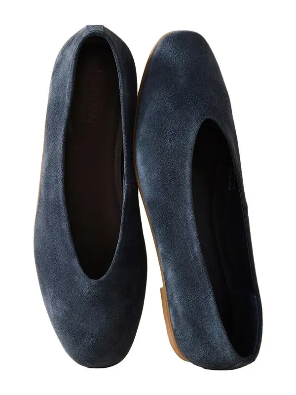 HAVEN WELL WITHIN Soft Suede Ballet Flats - Nightfall